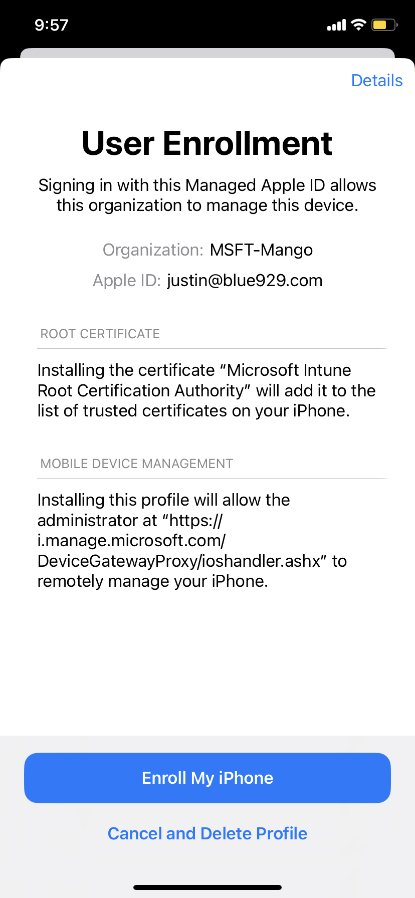 iOS/iPadOS-BYOD-User enrollment [Part 3] Enrollment Stage – Steven's ...