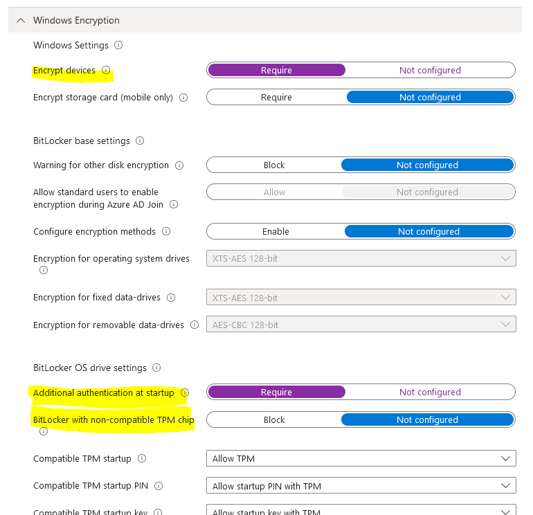 Compliance policy- Require Bitlocker – Steven's Event Log