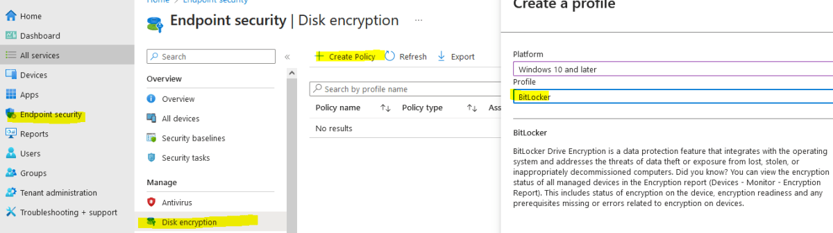 Intune- Bitlocker Silent Encryption – Steven's Event Log